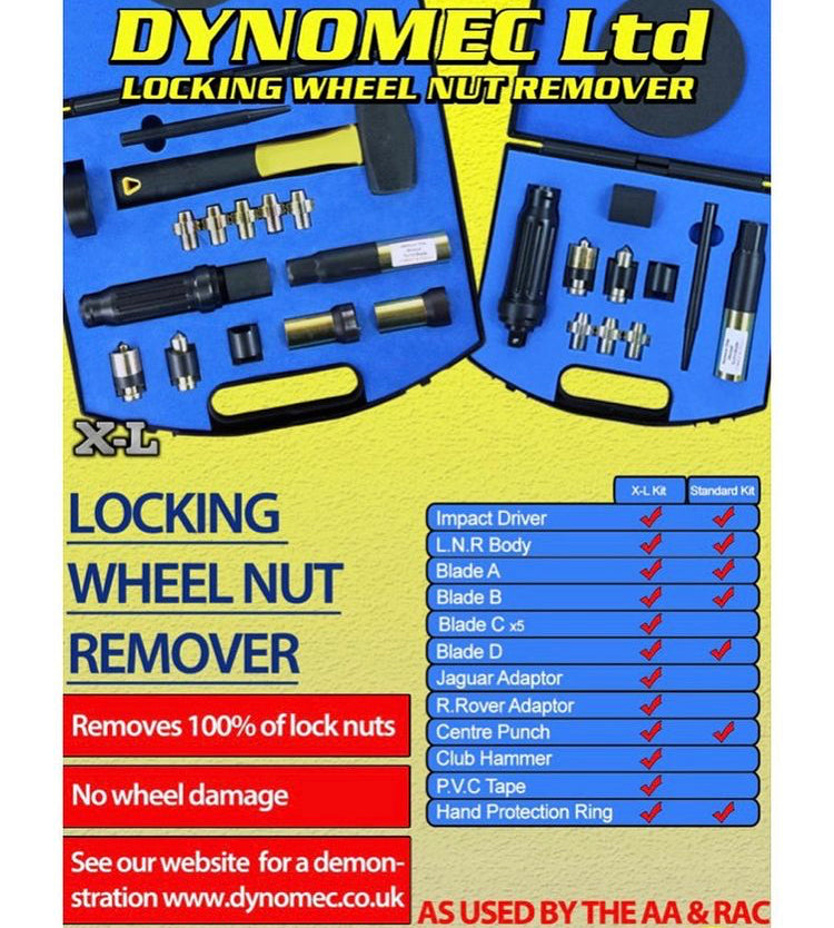 Dynomec V1 Original Locking Wheel Nut Remover Kit — SWSuppliesUK